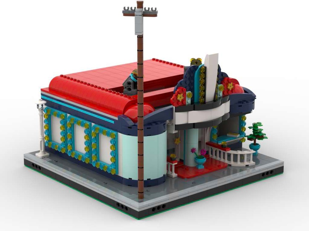 LEGO MOC Corner Movie Theater by IBrickedItUp | Rebrickable - Build ...