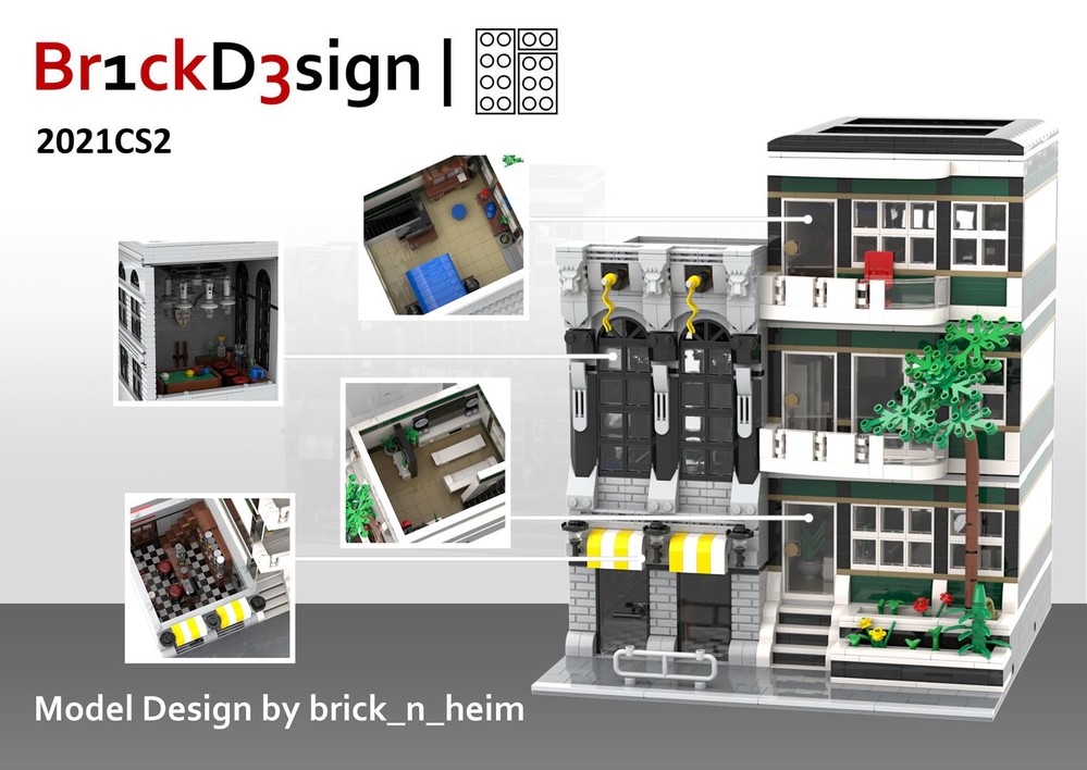 LEGO MOC Bar & Residential House by Br1ckD3sign | Rebrickable - Build ...