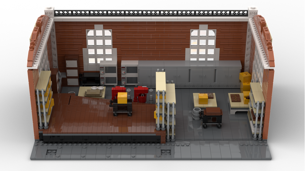 LEGO MOC Curved Roof Warehouse (Furnished) by Yellow.LXF | Rebrickable ...