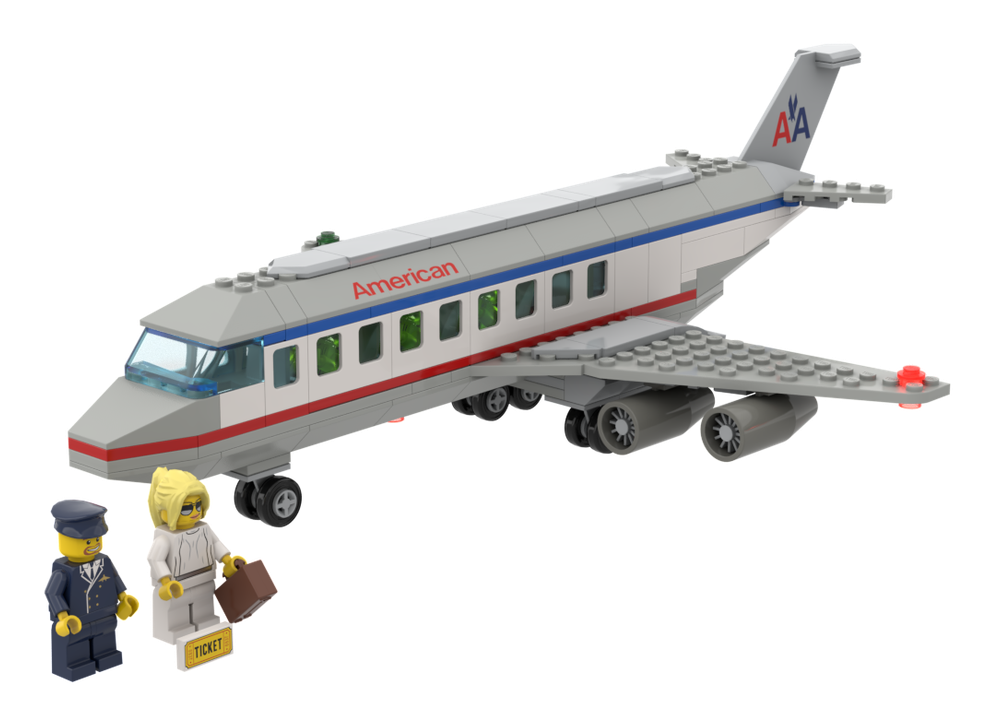 LEGO MOC 1980's Style - American B707 Passenger Jet Airplane by Brick ...