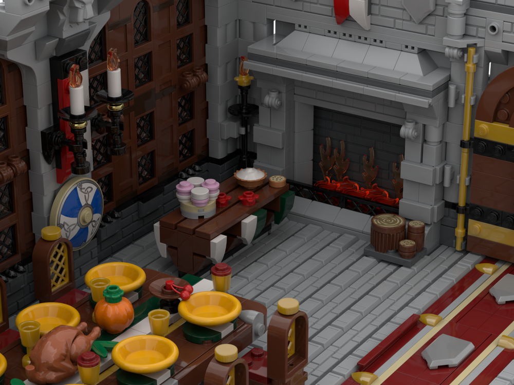 LEGO MOC Medieval Dining Hall by Huebre | Rebrickable - Build with LEGO