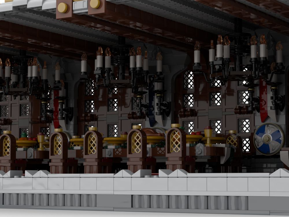 LEGO MOC Medieval Dining Hall by Huebre | Rebrickable - Build with LEGO