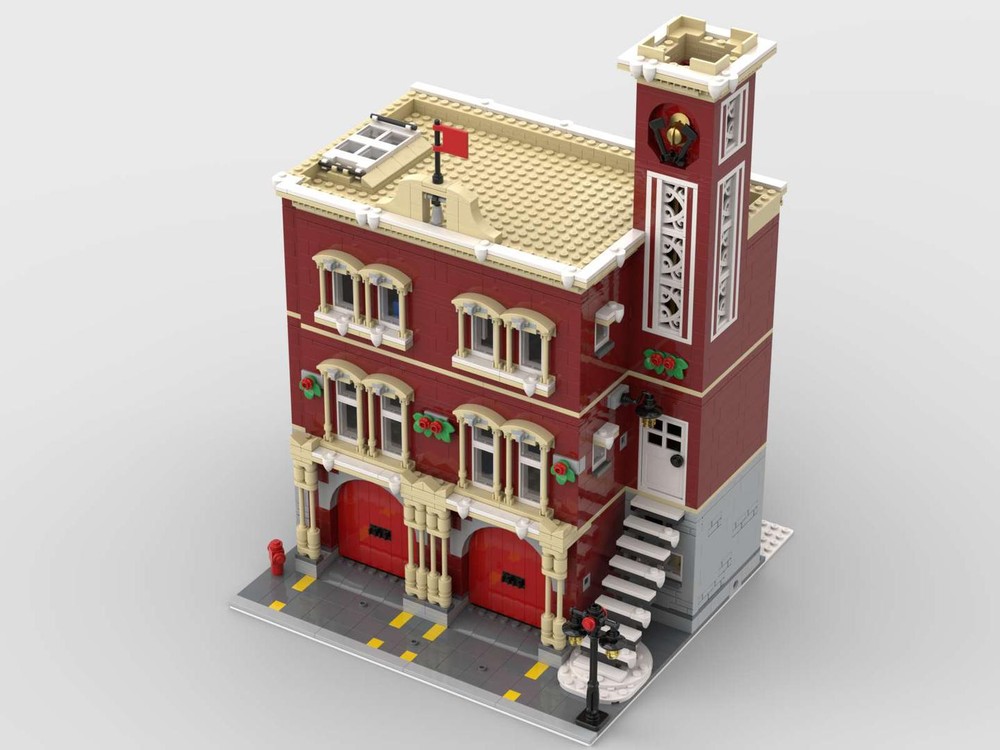 LEGO MOC Modular Winter Fire Station by tango2110 | Rebrickable - Build ...