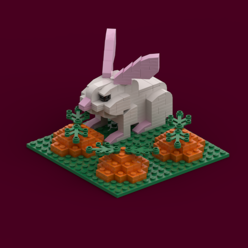 LEGO MOC Bunny with Carrots by gvrmakes | Rebrickable - Build with LEGO