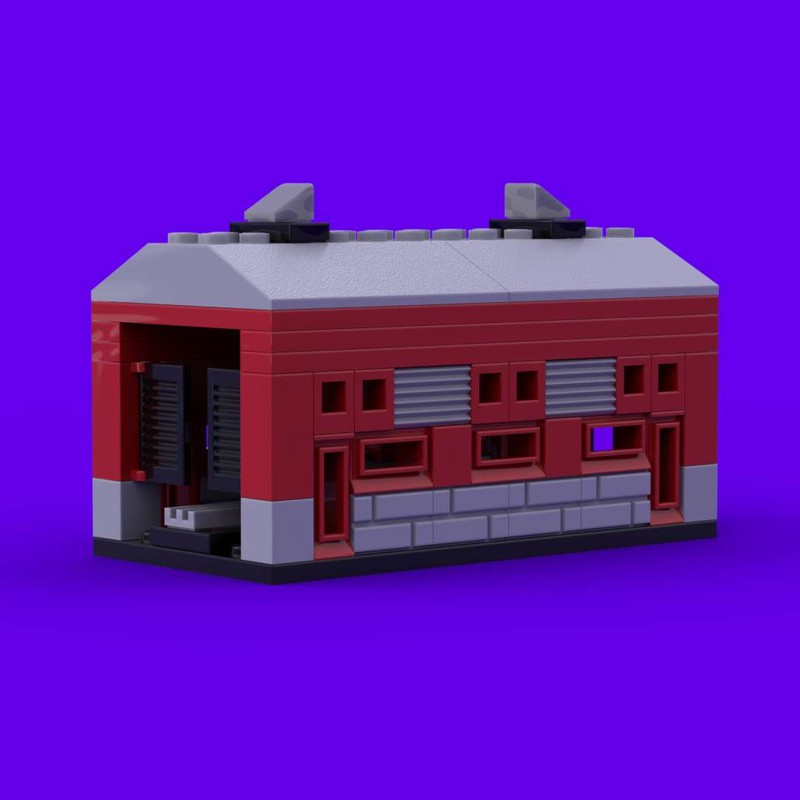 Lego Moc Micro Train Shed V2 By Rlanoue Rebrickable Build With Lego