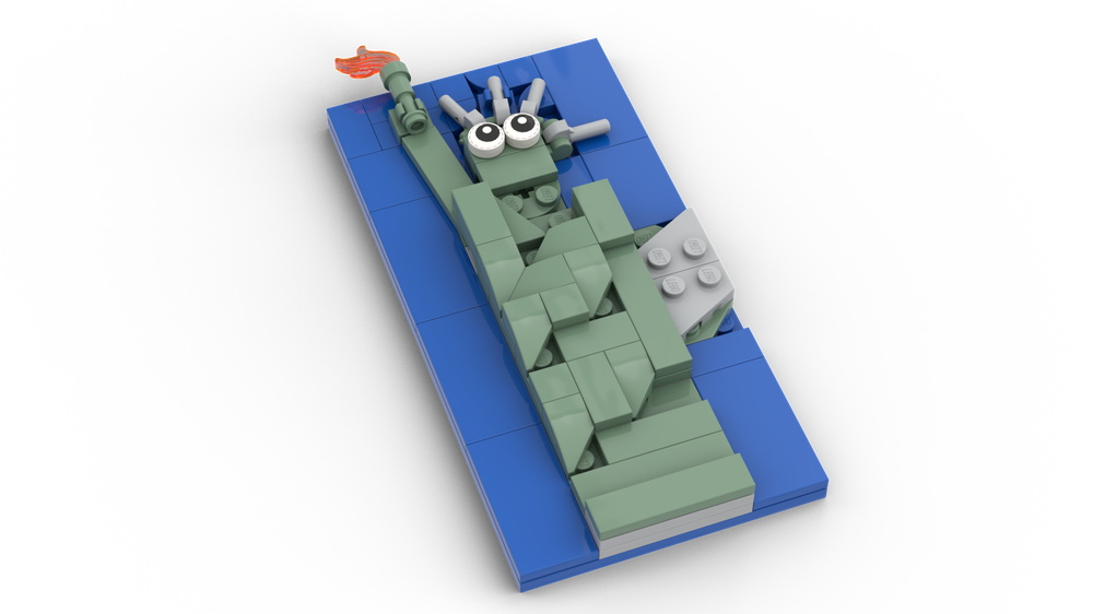Lego Moc Statue Of Liberty Mosaic By 2in1 Rebrickable Build With Lego