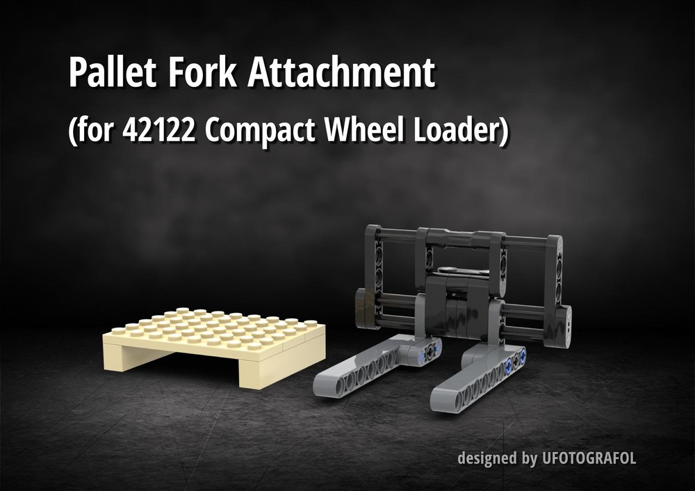 Lego Moc Pallet Fork Attachment For 42122 Compact Wheel Loader By