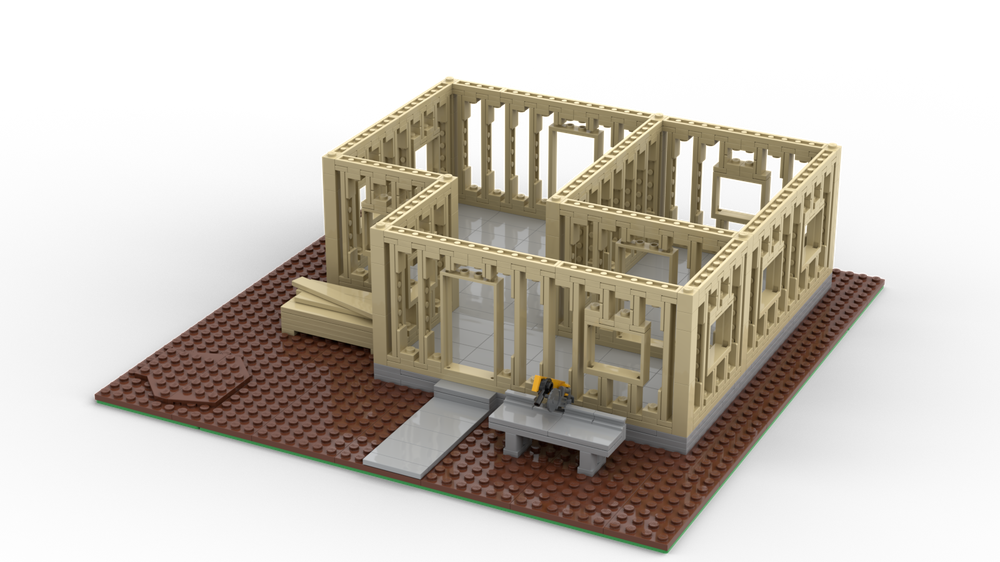 Lego Moc Unfinished House By Yellowlxf Rebrickable Build With Lego