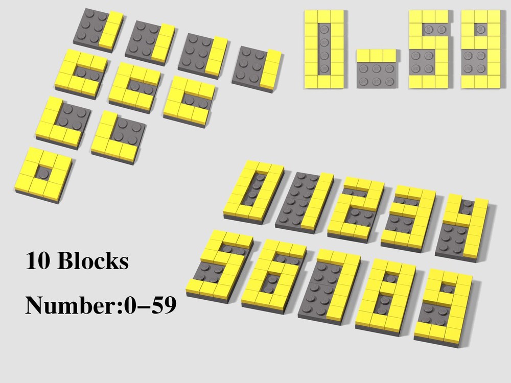 LEGO MOC Numbers from 0 to 59 with ten blocks by uminuo | Rebrickable ...