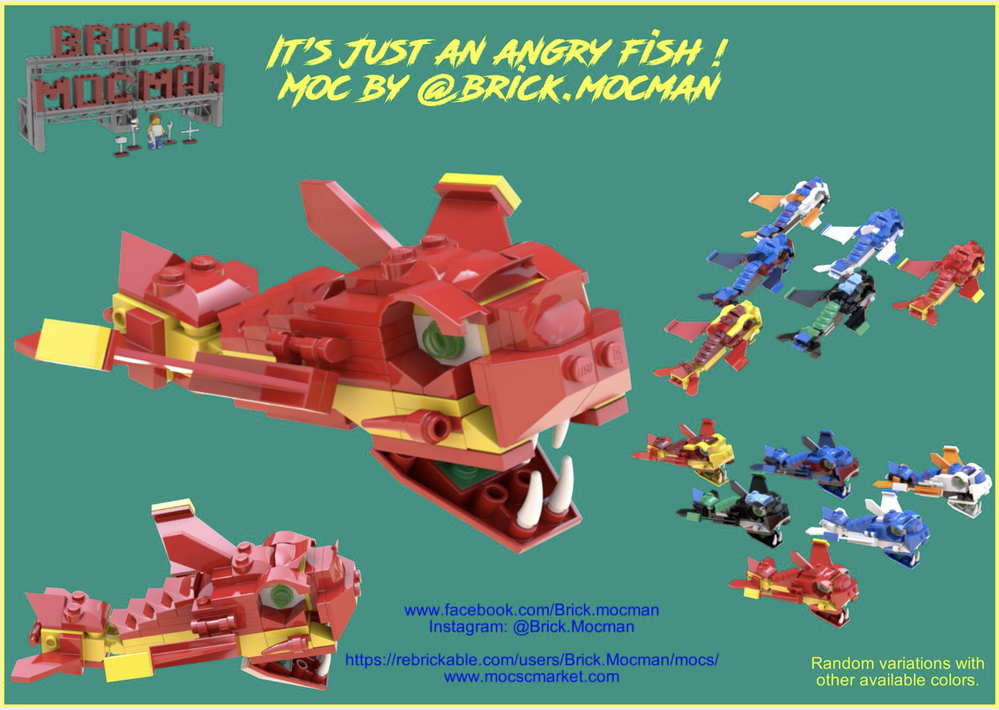 LEGO MOC Angry Dragon Fish (FREE) by Brick.Mocman | Rebrickable - Build ...