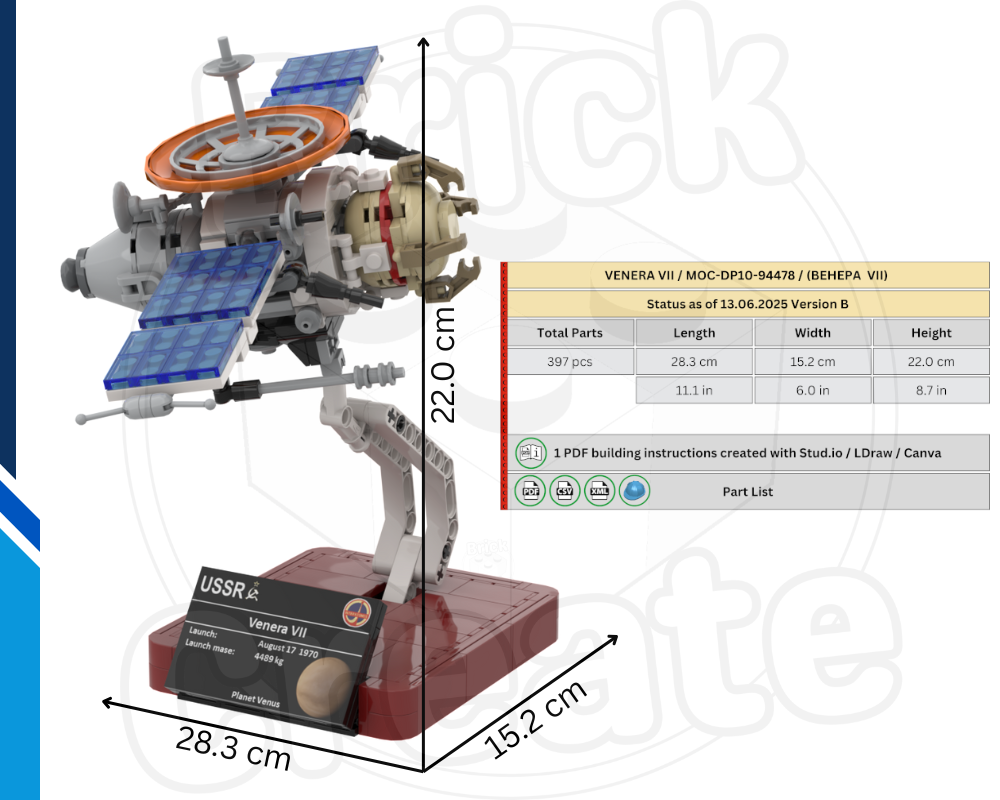 LEGO MOC Venera VII (Behepa VII) by BrickCreate | Rebrickable - Build with LEGO