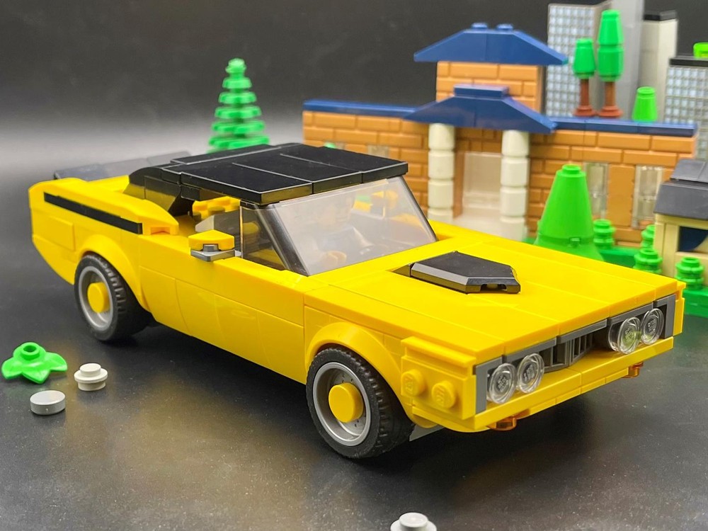 Lego Moc Plymouth Hemi Cuda Yellow By Ibrickeditup Rebrickable