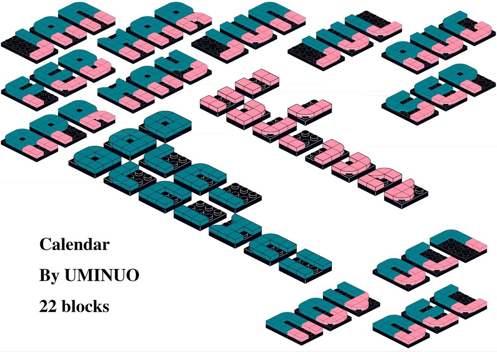LEGO MOC Letters For Calendar by uminuo | Rebrickable - Build with LEGO