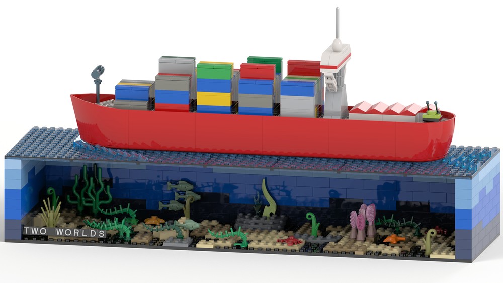 LEGO MOC Two Worlds - Container Barge Microscale by jecepede ...