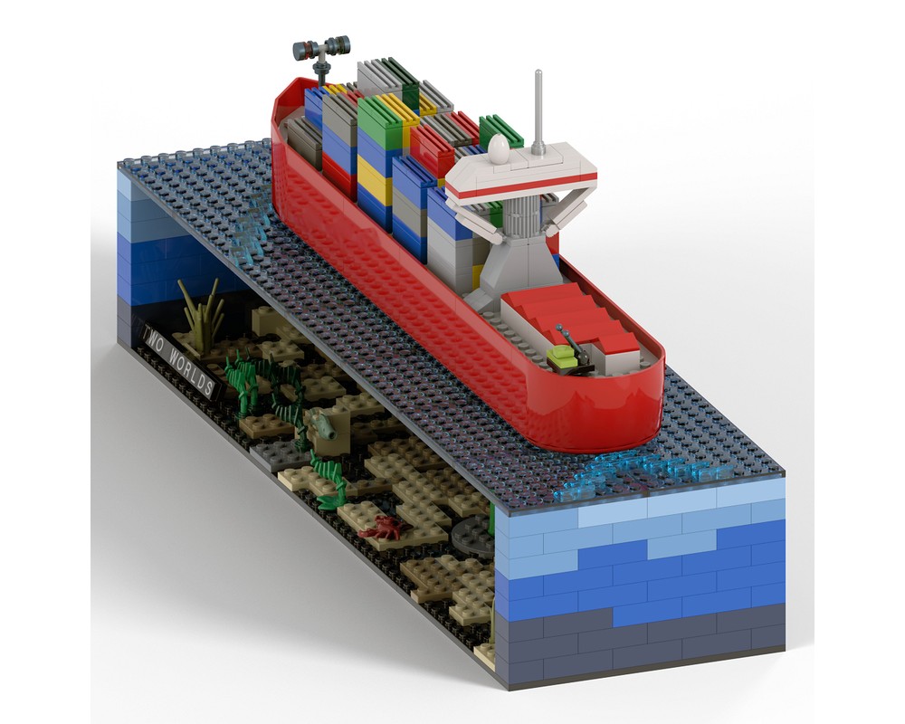 LEGO MOC Two Worlds - Container Barge Microscale by jecepede ...