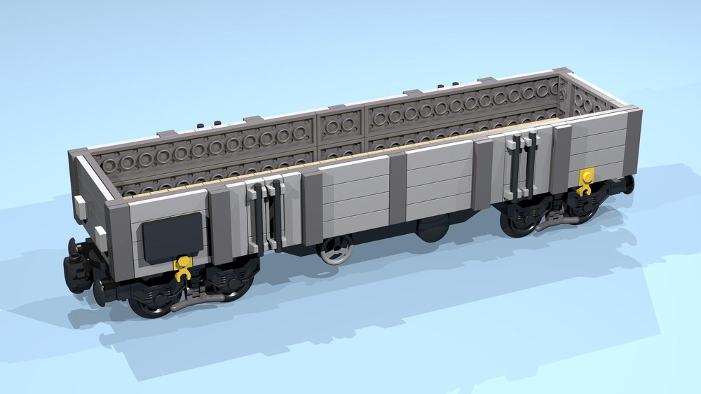 LEGO MOC 8-Wheel Open Wagon (SNOT, gray, 4 studs high, 9 studs wide) by ...
