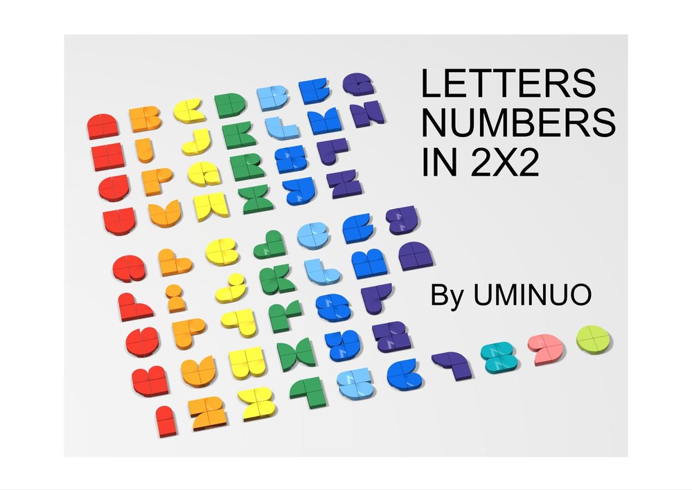 LEGO MOC Letters & Numbers in 2x2 by uminuo | Rebrickable - Build with LEGO