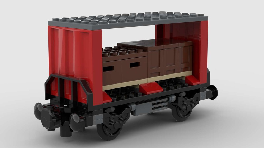 Lego Moc Covered Railroad Pallet Wagon By Lefisch Rebrickable Build