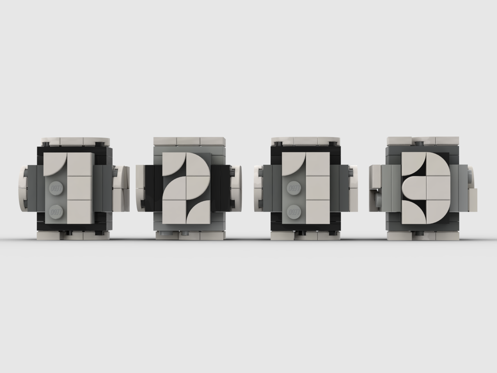 LEGO MOC Calendar with KongMing Lock in 2x3 numbers-Black & White by ...