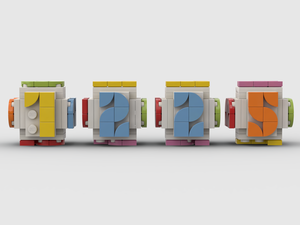 LEGO MOC Calendar with KongMing Lock in 2x3 numbers-Colorful by uminuo ...