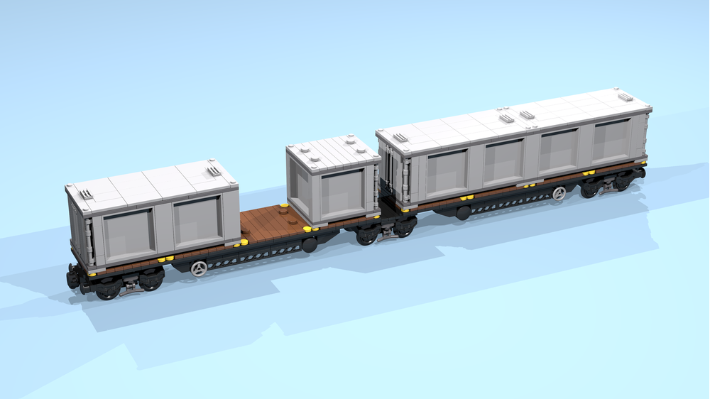 LEGO MOC 12-Wheel Container Wagon (brown, 8 studs wide) by Echaton ...