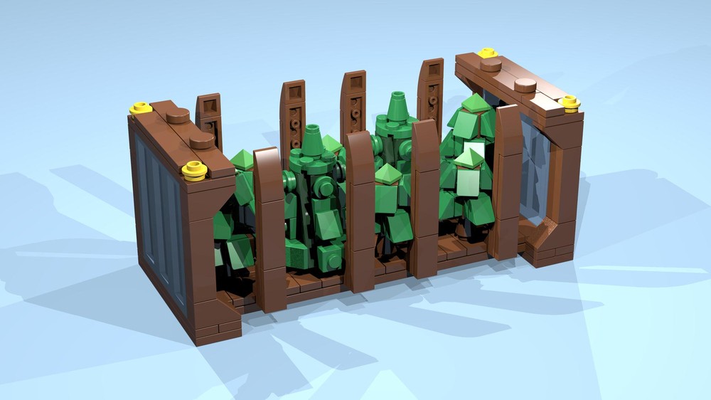 LEGO MOC Open 20-Feet Container (8 studs wide) with 8 Trees by Echaton ...