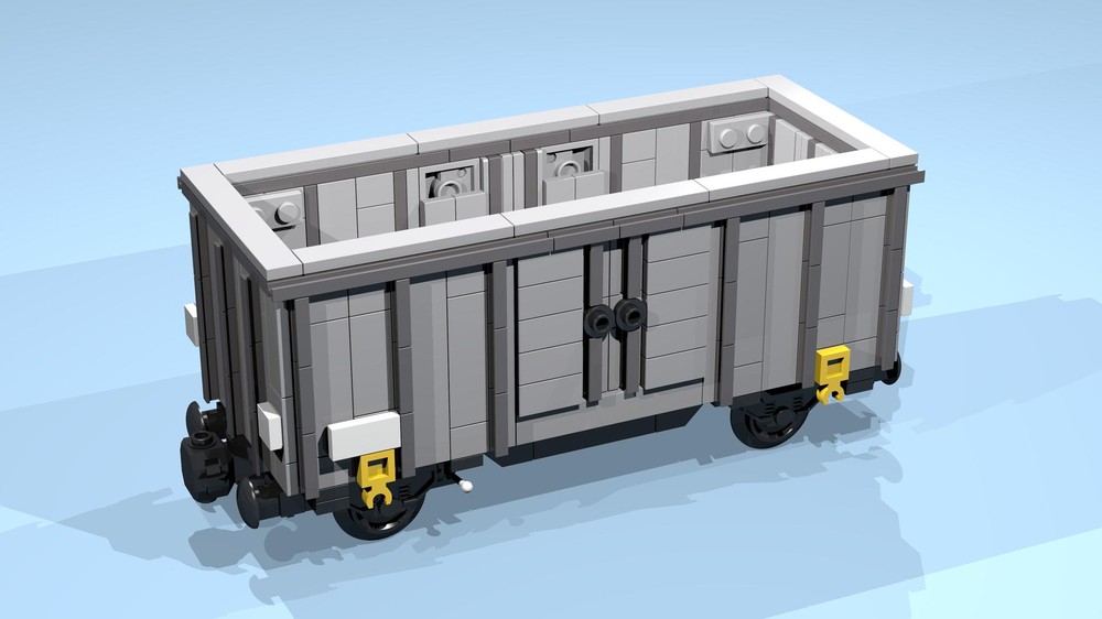 LEGO MOC 4-Wheel Open Wagon (9 studs wide, SNOT, mixed gray) v.2 by ...