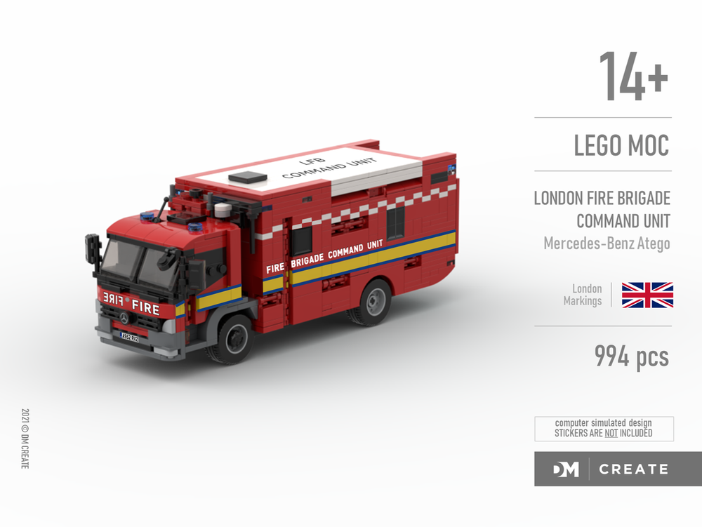 LEGO MOC London Fire Brigade LFB - Command Unit (Mercedes-Benz Atego ...