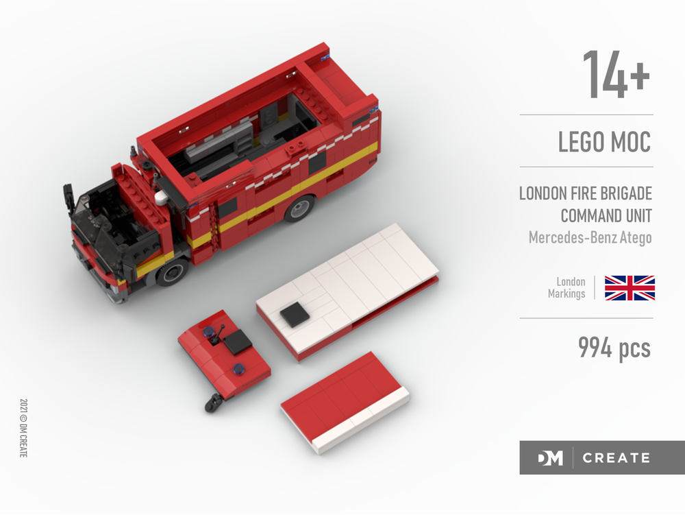 LEGO MOC London Fire Brigade LFB - Command Unit (Mercedes-Benz Atego ...