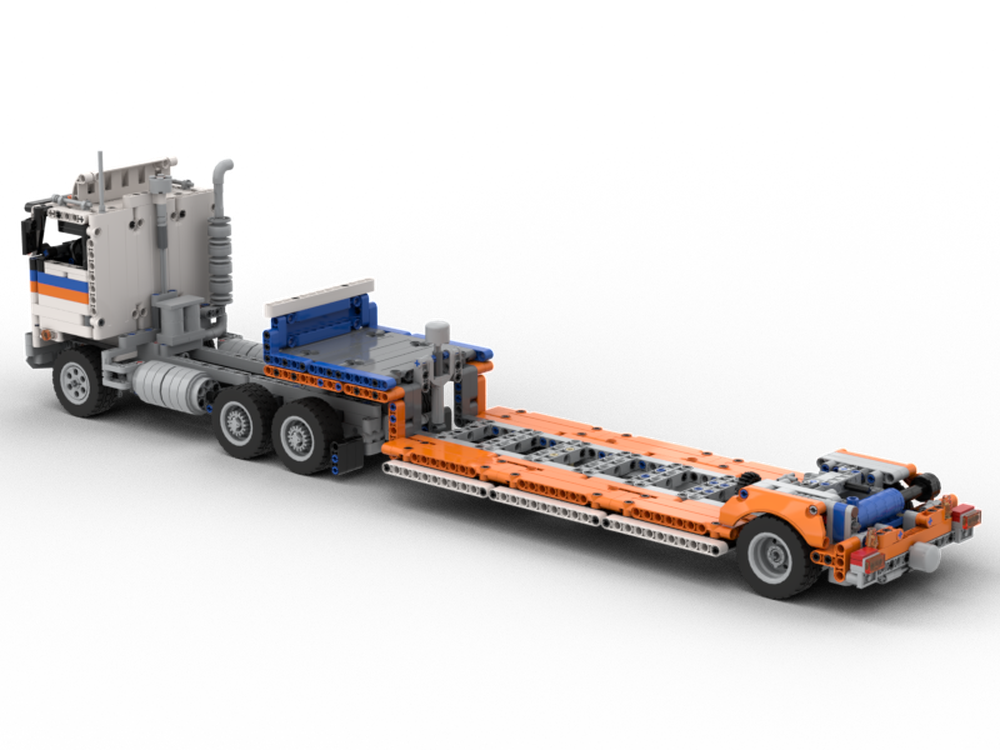 LEGO MOC Cabover Semi-Truck & Lowboy Trailer (42128 B-Model) by time-hh ...