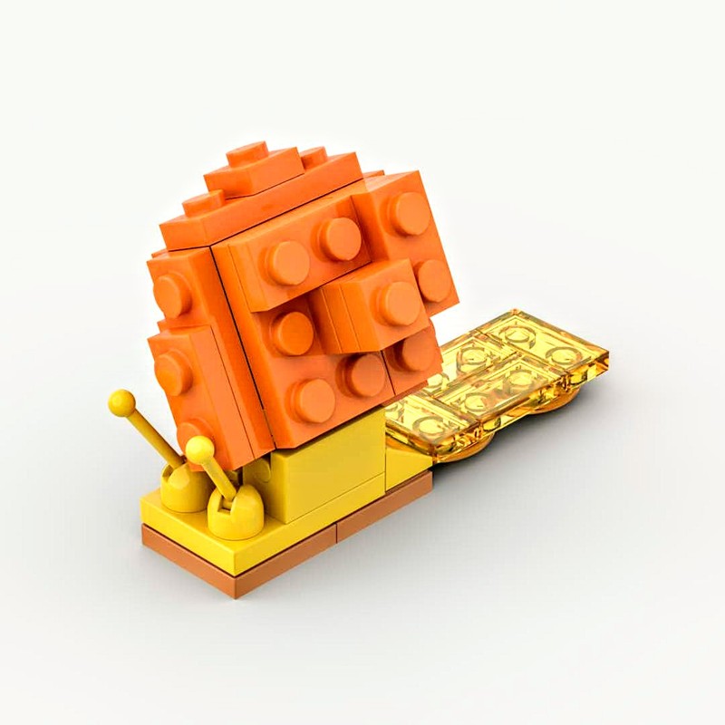 Lego Moc Giant Orange Snail By Upawelek Rebrickable Build With Lego