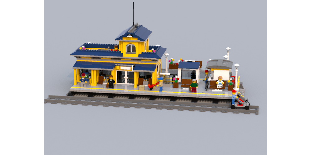 LEGO MOC Yellow train station by msc | Rebrickable - Build with LEGO