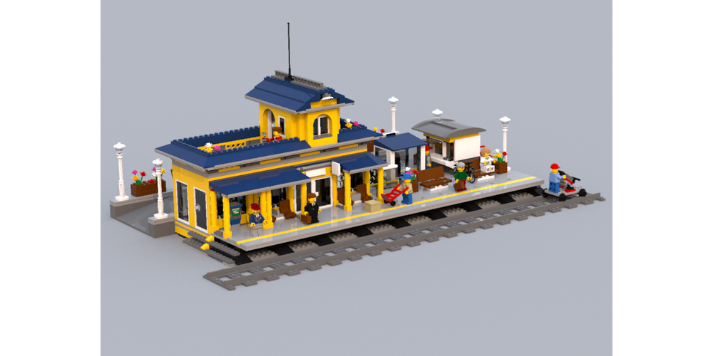 LEGO MOC Yellow train station by msc | Rebrickable - Build with LEGO
