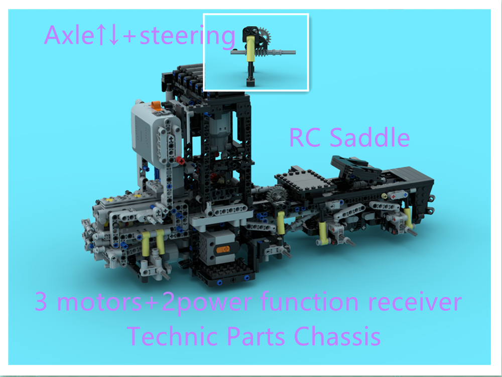 LEGO MOC Mercedes Benz Actros SLT 4163 truck 8X4 RC tractor by LingKong ...