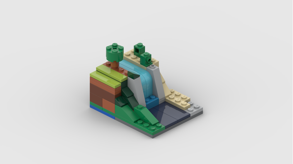 LEGO MOC Waterfall Mini Landscape by Tejup | Rebrickable - Build with LEGO
