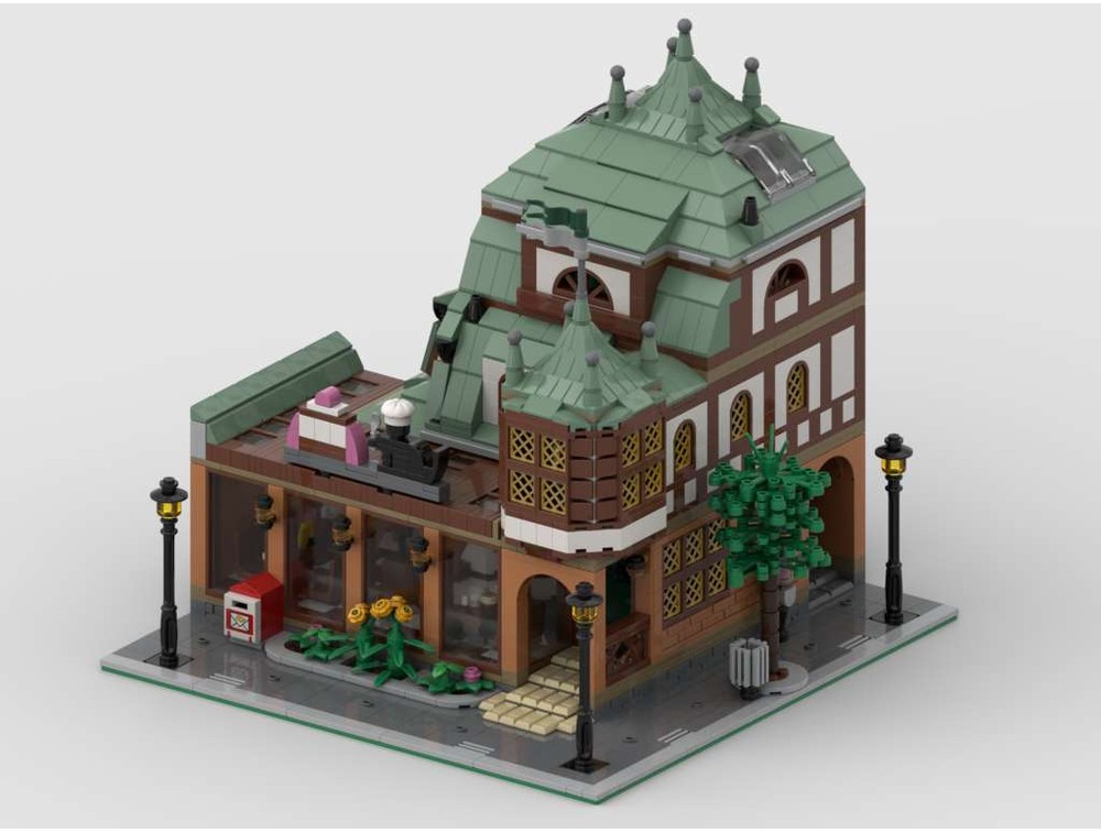 LEGO MOC Modular Restaurant "Zur Naschkatze" by LeFisch | Rebrickable ...