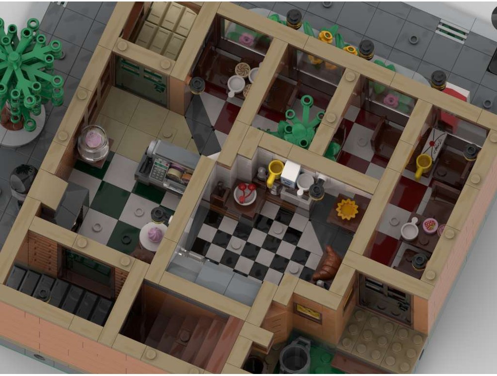 LEGO MOC Modular Restaurant "Zur Naschkatze" by LeFisch | Rebrickable ...
