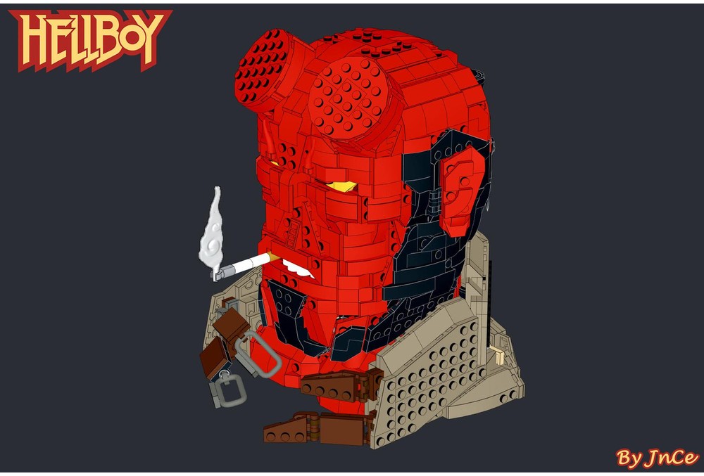 LEGO MOC The Red - HellBoy Bust by jnce | Rebrickable - Build with LEGO