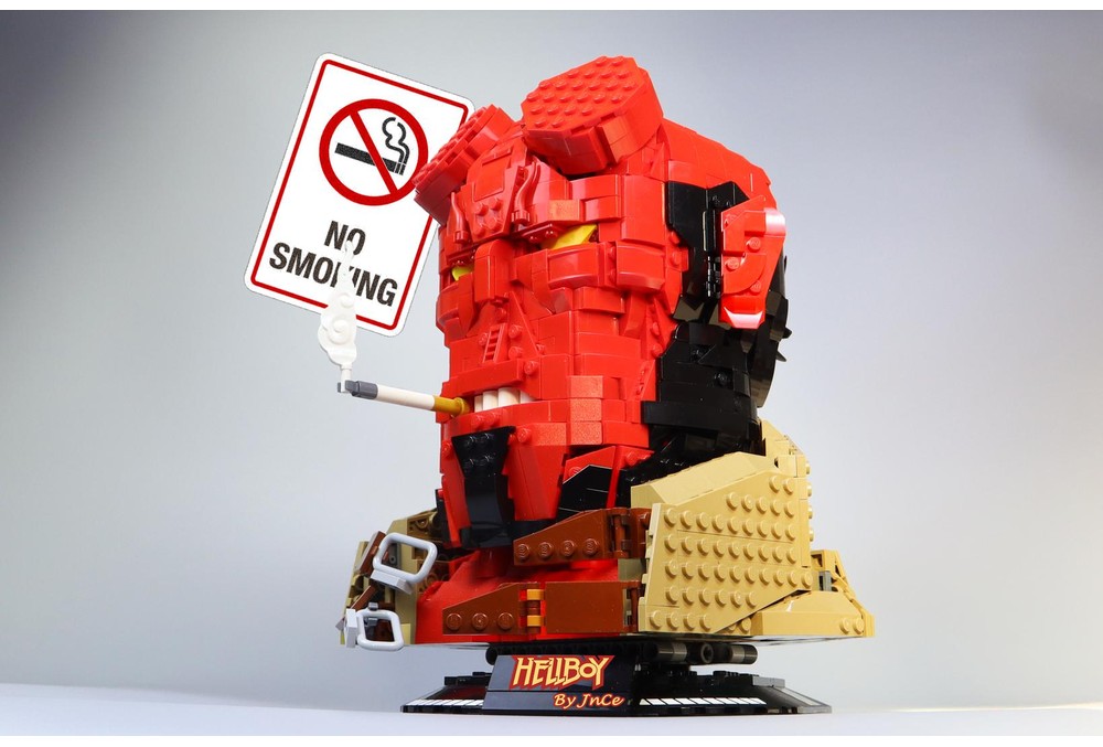 LEGO MOC The Red - HellBoy Bust by jnce | Rebrickable - Build with LEGO