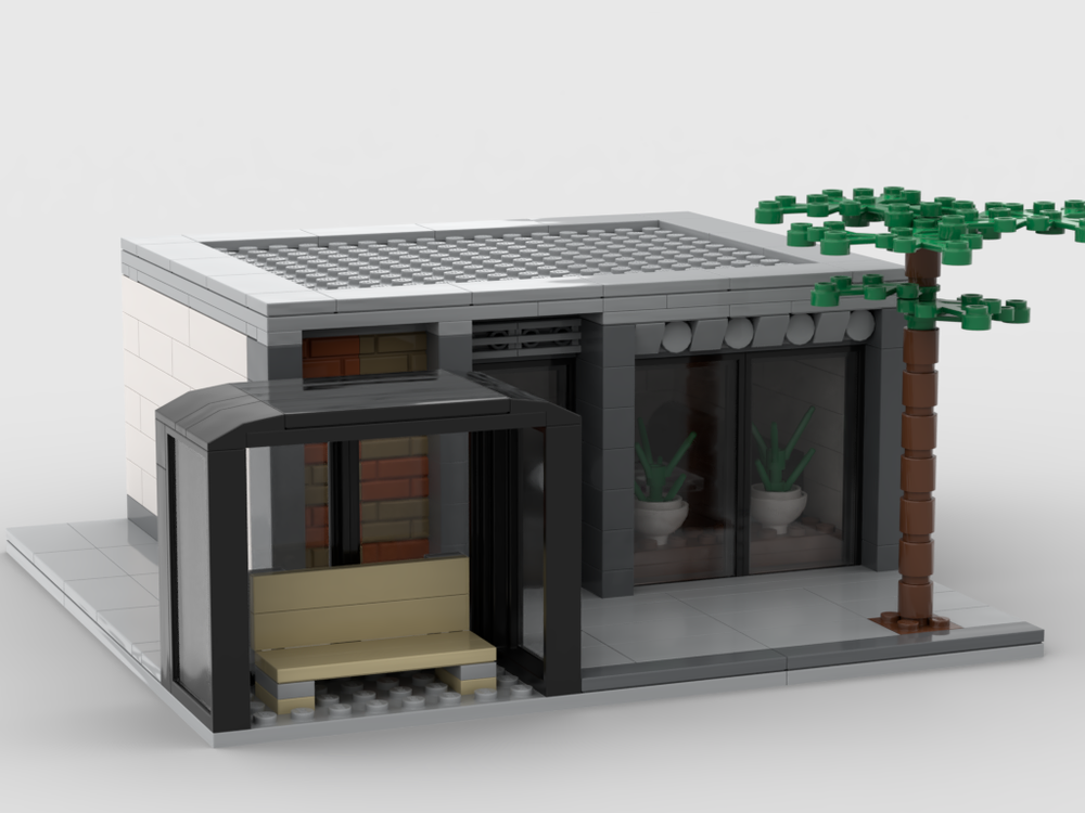 Lego Moc Town Cafe By Brickitect Rebrickable Build With Lego
