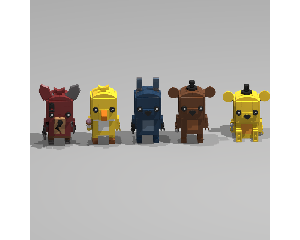LEGO MOC brickheadz Pack Freddy chica Bonnie Foxy G.Freddy and secret ...