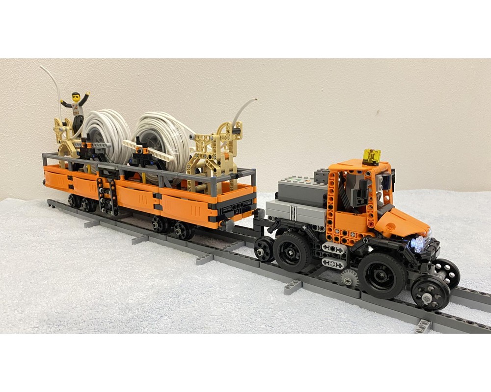 LEGO MOC Technic Train: UNIMOG & Catenary Car Wood (Tan) Ladders by ...