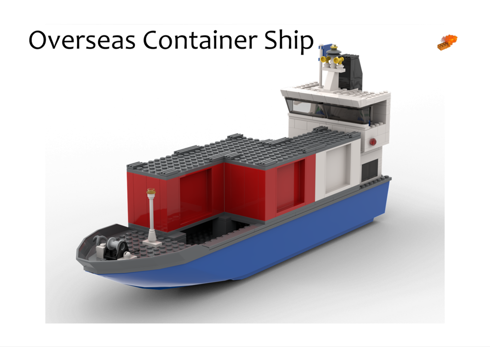 LEGO MOC Overseas Container Ship by Firemodels | Rebrickable - Build ...