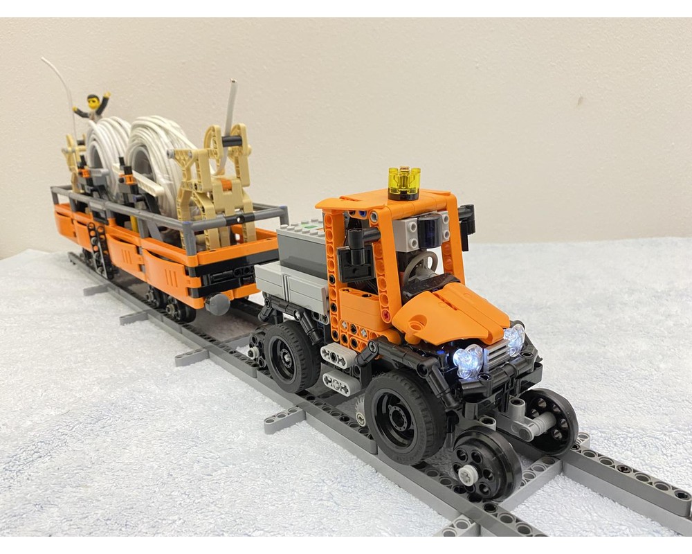 LEGO MOC Technic Train: UNIMOG & Catenary Car Alu. (LBGrey) Ladders by ...
