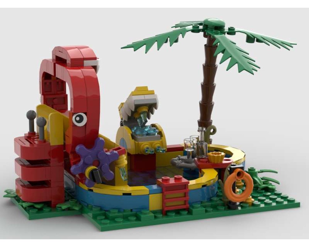 LEGO MOC pool with water slide and bar - Pool mit Wasserrutsche und Bar ...
