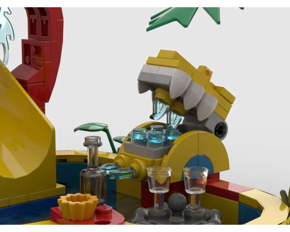 LEGO MOC pool with water slide and bar - Pool mit Wasserrutsche und Bar ...