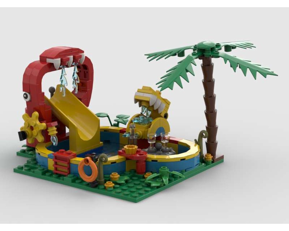 LEGO MOC pool with water slide and bar - Pool mit Wasserrutsche und Bar ...