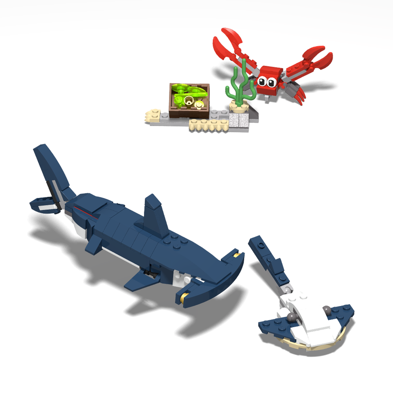 LEGO MOC Hammerhead Shark by LegoBuilder98 | Rebrickable - Build with LEGO