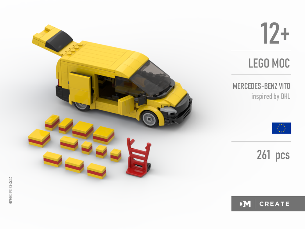 LEGO MOC Mercedes-Benz Vito yellow (inspired by Europe DHL delivery van ...