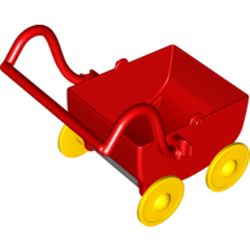 LEGO PART 31320c01 Duplo Doll Pram With Yellow Wheels | Rebrickable ...